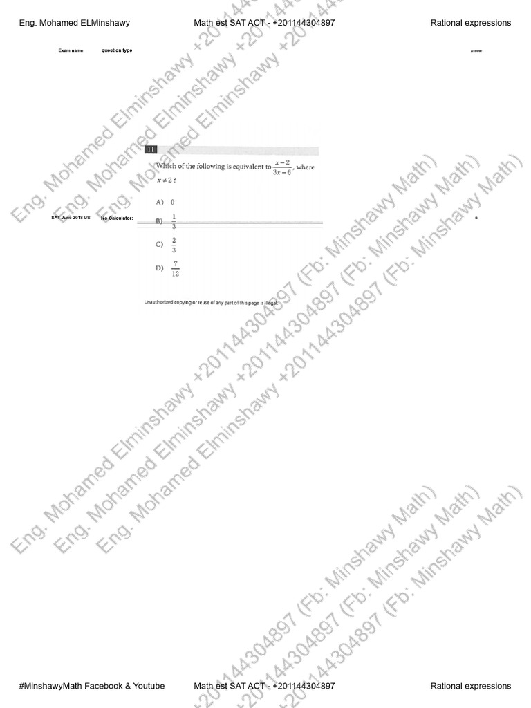 Rational Expressions - Mr. Mohamed Elminshawy | PDF | Sat | Mathematics