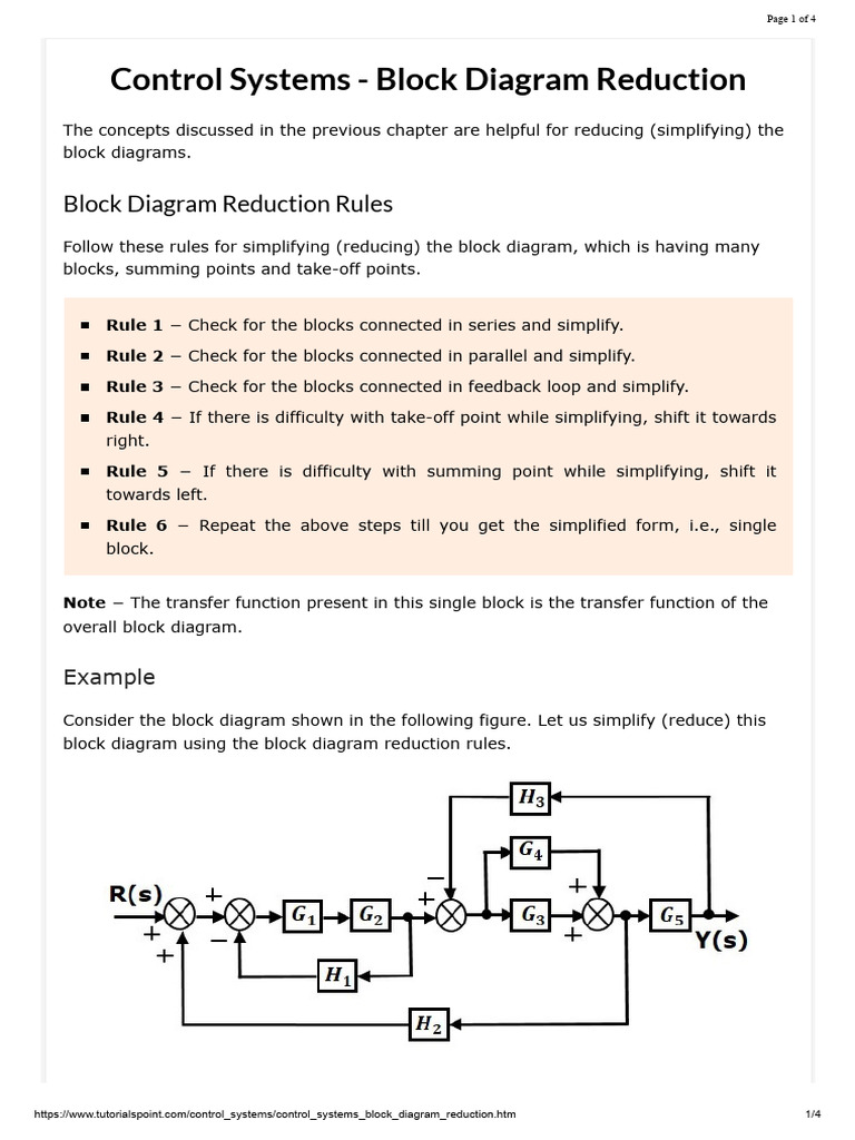 9 Control Systems Block Diagram Reduction | PDF | Theoretical Computer ...