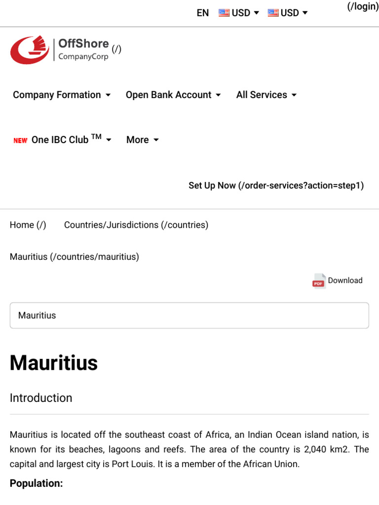 Mauritius Country | Doing Business In Mauritius | PDF | Double Taxation ...