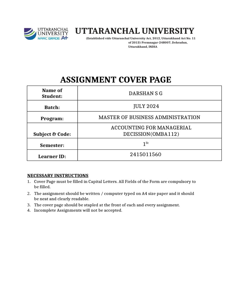 Accounting For Managerial Decision | PDF | Revenue | Inventory