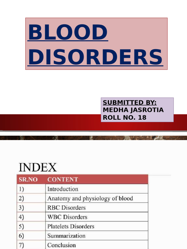 Understanding Blood Disorders | PDF