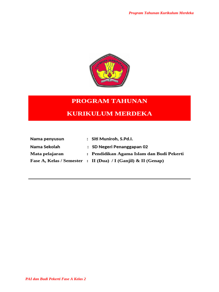 Prota Kurikulum Merdeka | PDF