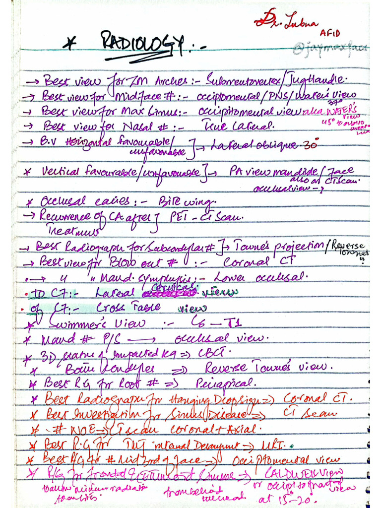 DR Lubna. Radiology Notes | PDF