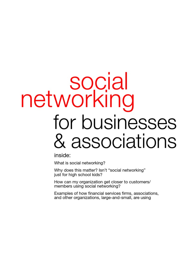 Social Networking Strategies for Businesses | PDF | Social Networking ...