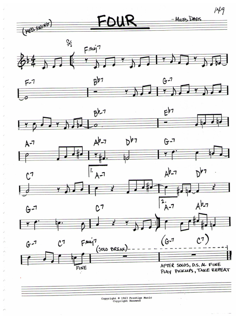 Four BB Lead Sheet | PDF