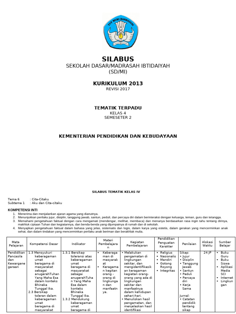 SILABUS SMT 2 4B | PDF