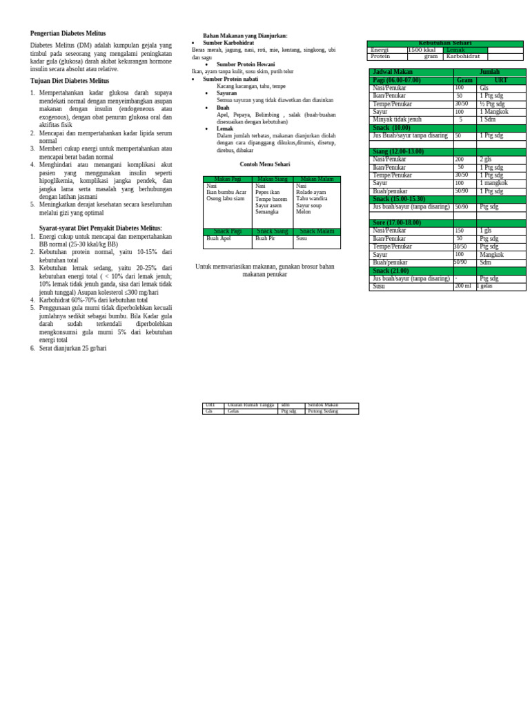 Diet DM Leaflet 2 | PDF