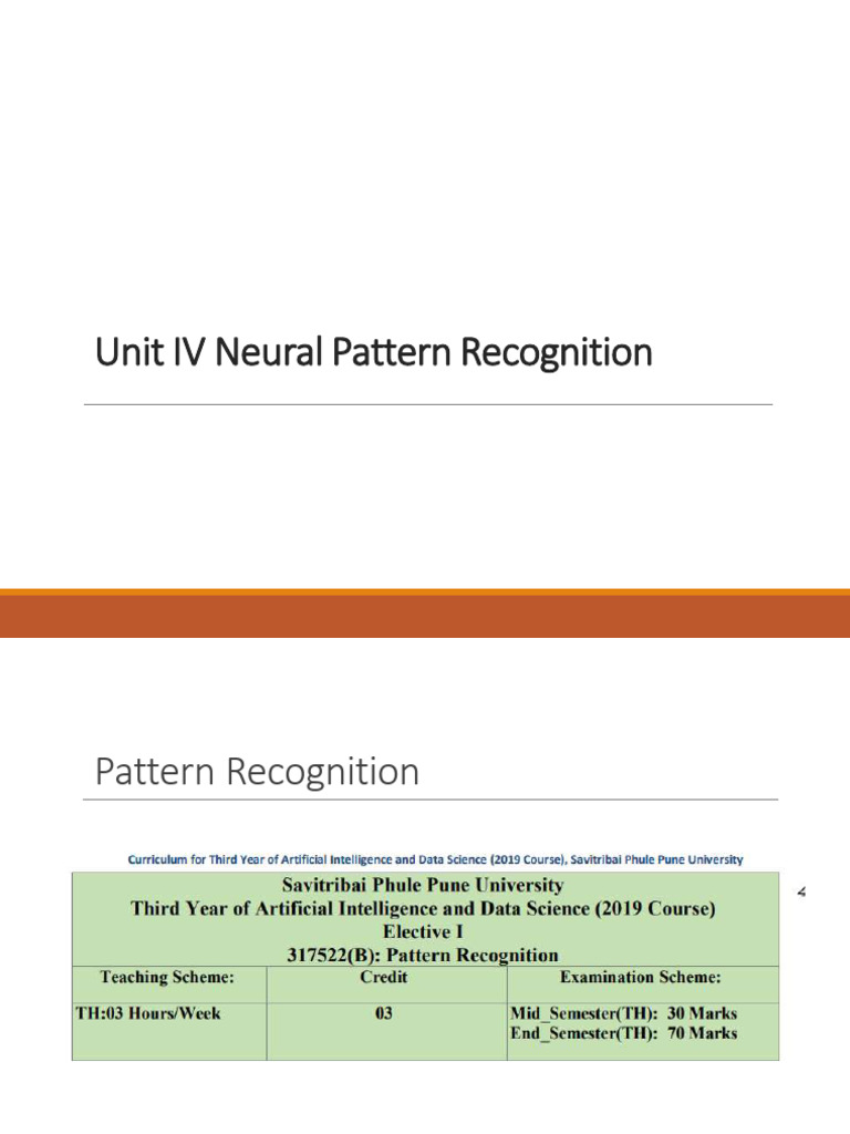 Unit - 5 - Neural Pattern Recognition | PDF | Nervous System | Neuron