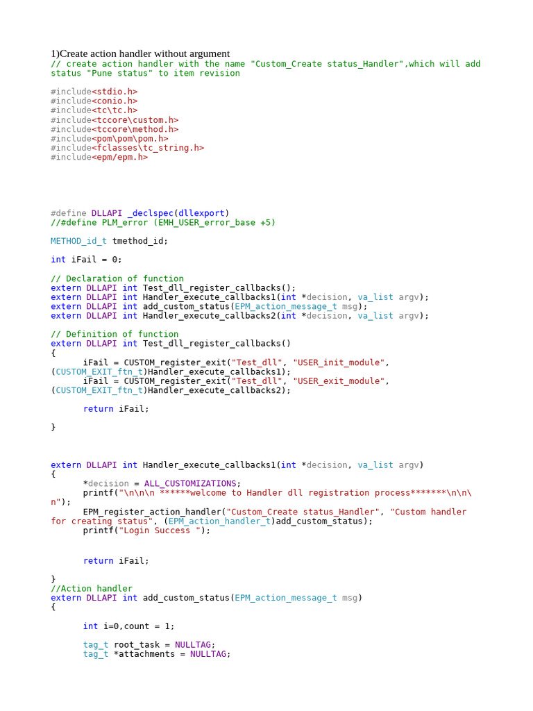 Action Handlers for Custom Statuses | PDF | Computer Programming ...