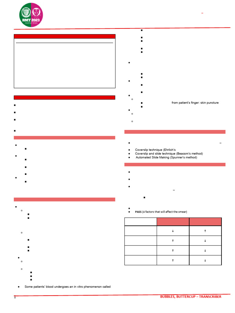 Blood Smear Preparation Guide | PDF | Staining | White Blood Cell