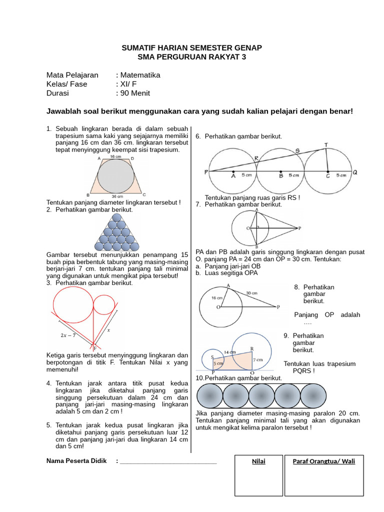 Soal Matematika Kelas XI Semester Genap | PDF