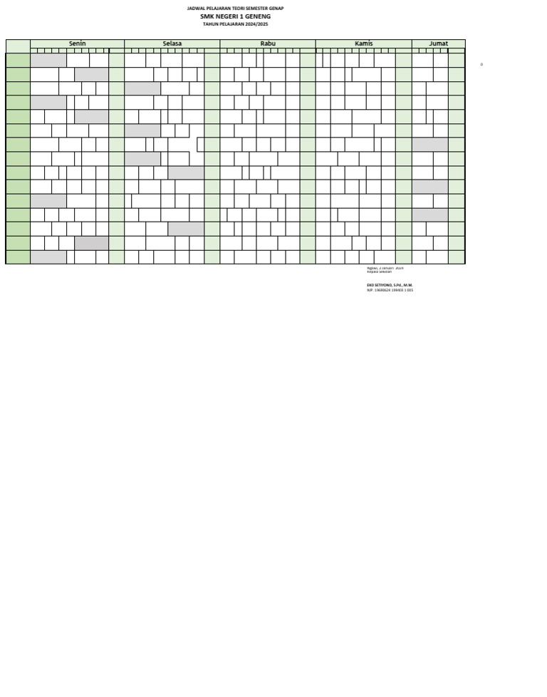 JADWAL KELAS XI 2024 -GENAP-1 | PDF