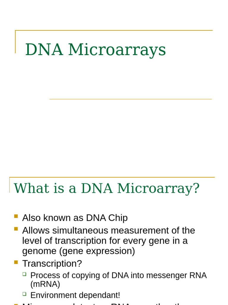 Understanding DNA Microarrays and Production | PDF