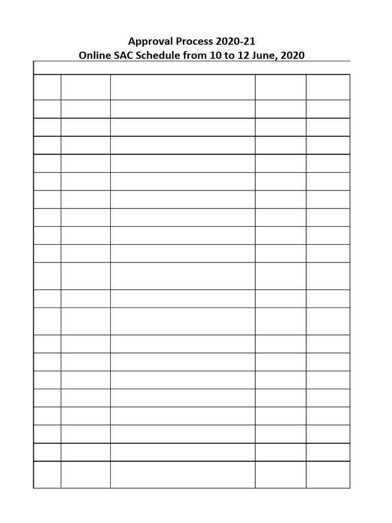 SAC Schedule From 10-06-2020 - Diplay On Portal | PDF