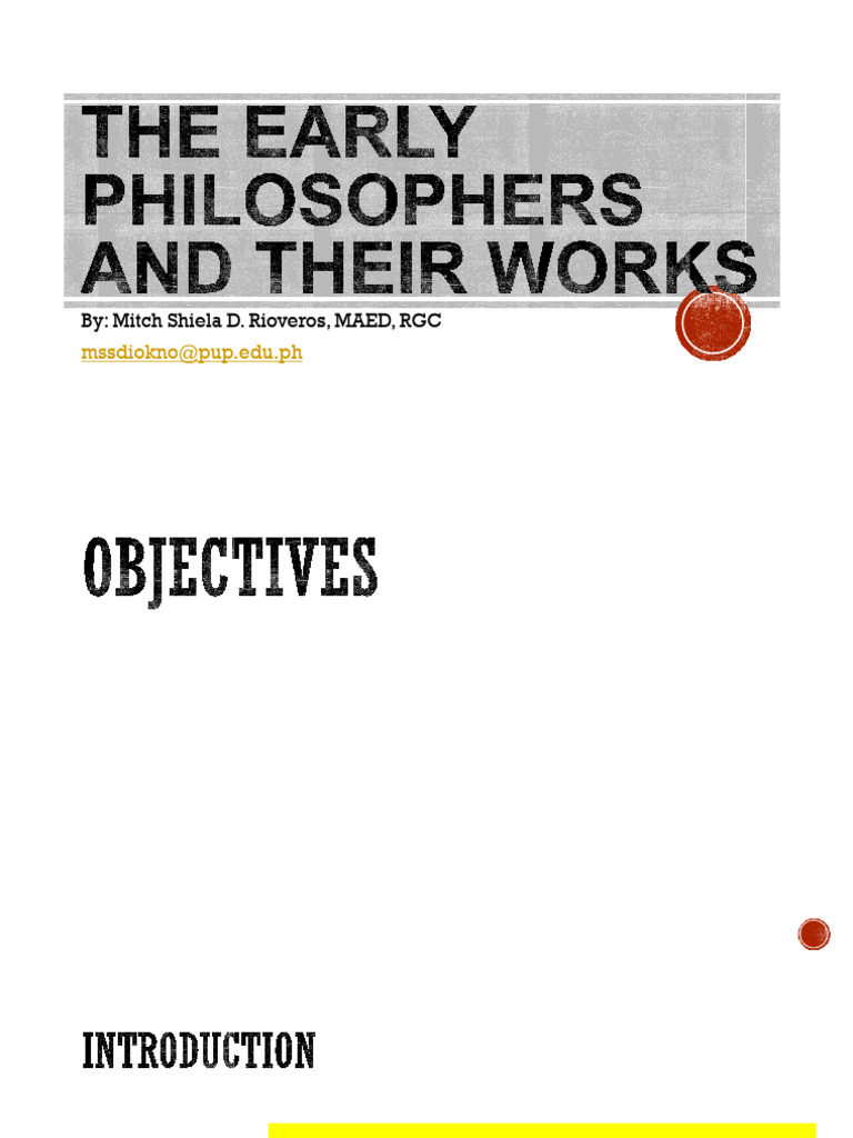 Part 6 - The Early Philosophers and Their Works | PDF