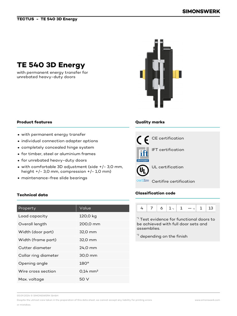 Te 540 3d Energy | PDF | Door | Manufactured Goods