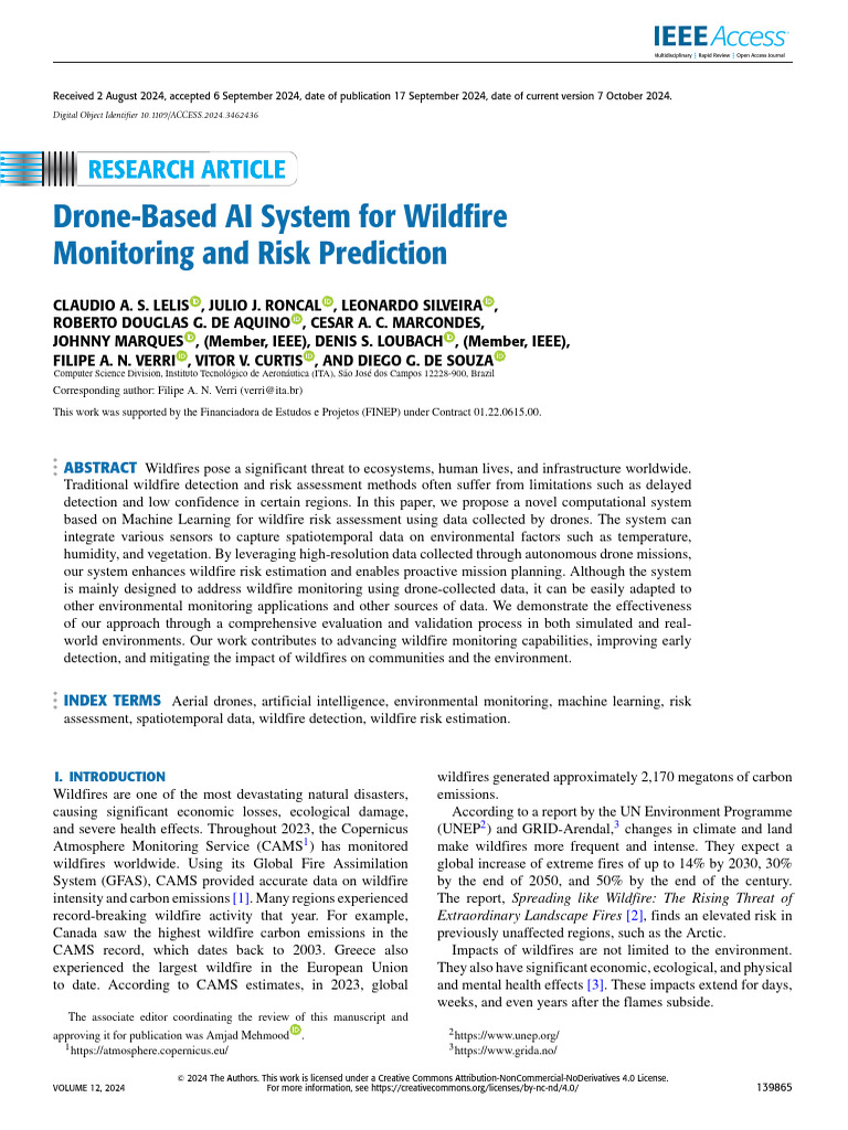 Drone-Based AI System For Wildfire Monitoring and Risk Prediction | PDF ...