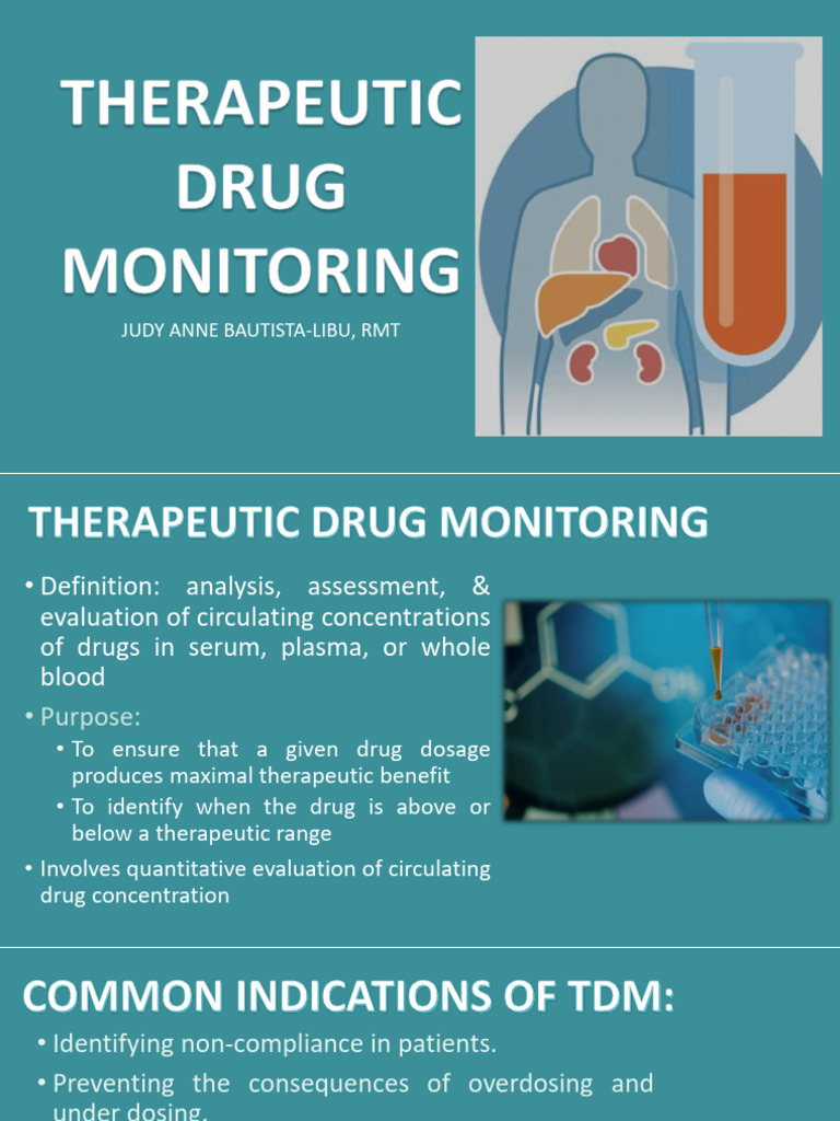 Therapeutic Drug Monitoring Overview | PDF | Bioavailability | Drug ...