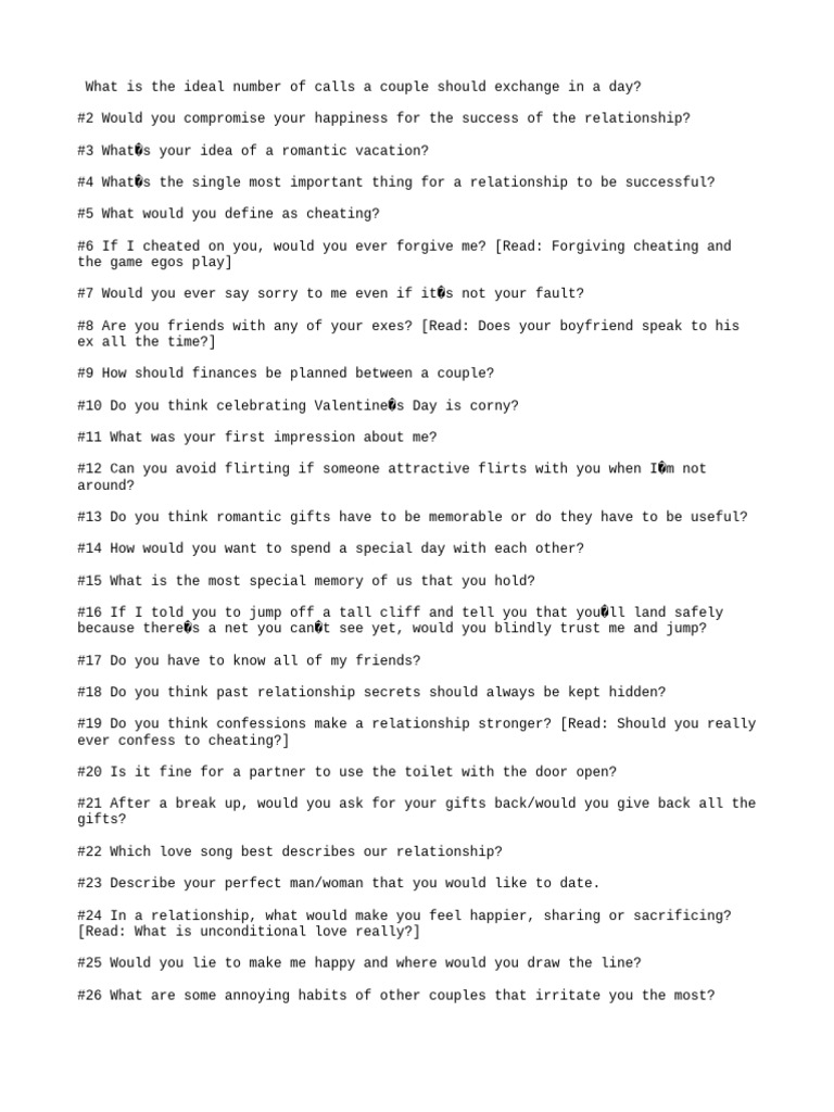 Questions To Start Relationship-1-2 | PDF