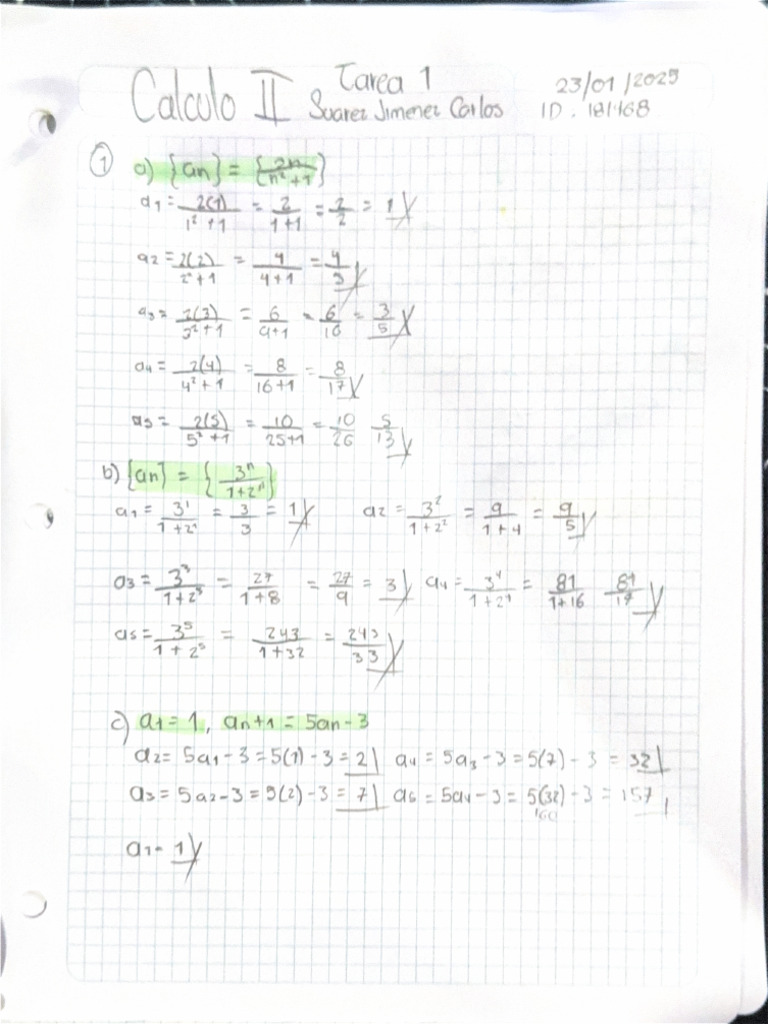 Tarea 1 Cálculo 2 | PDF