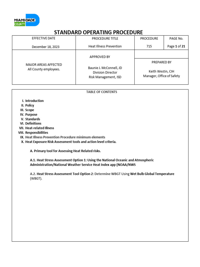 Heat Stress SOP | PDF | Heat Transfer | Hyperthermia