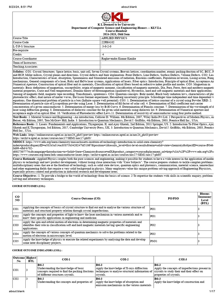 Handout | PDF | Engineering | Laser
