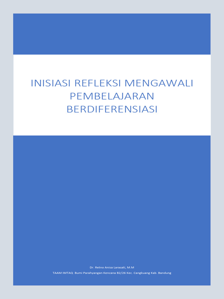 Refleksi Pembelajaran Berdiferensiasi | PDF