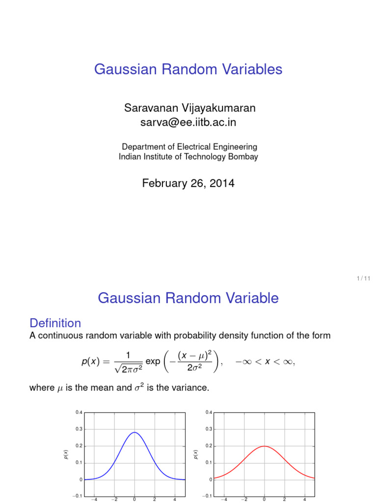 Gaussian RV | PDF | Normal Distribution | Probability