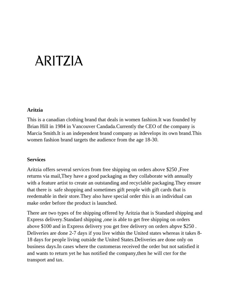Aritzia | PDF