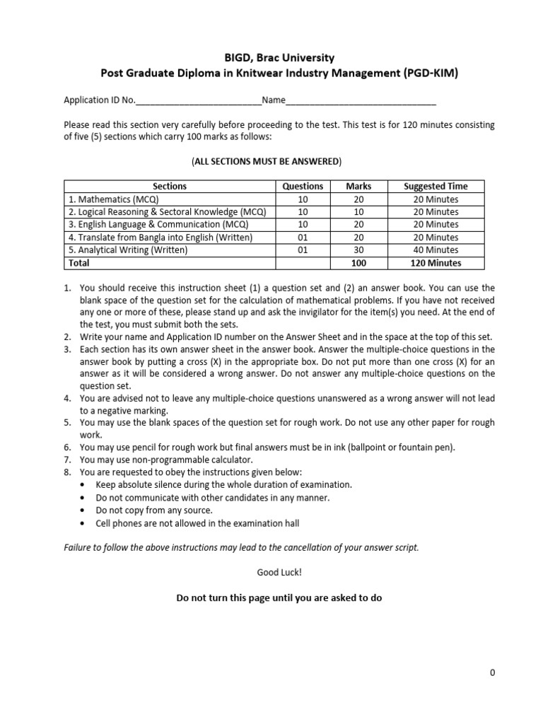 Sample question_PGD-KIM | PDF | Multiple Choice