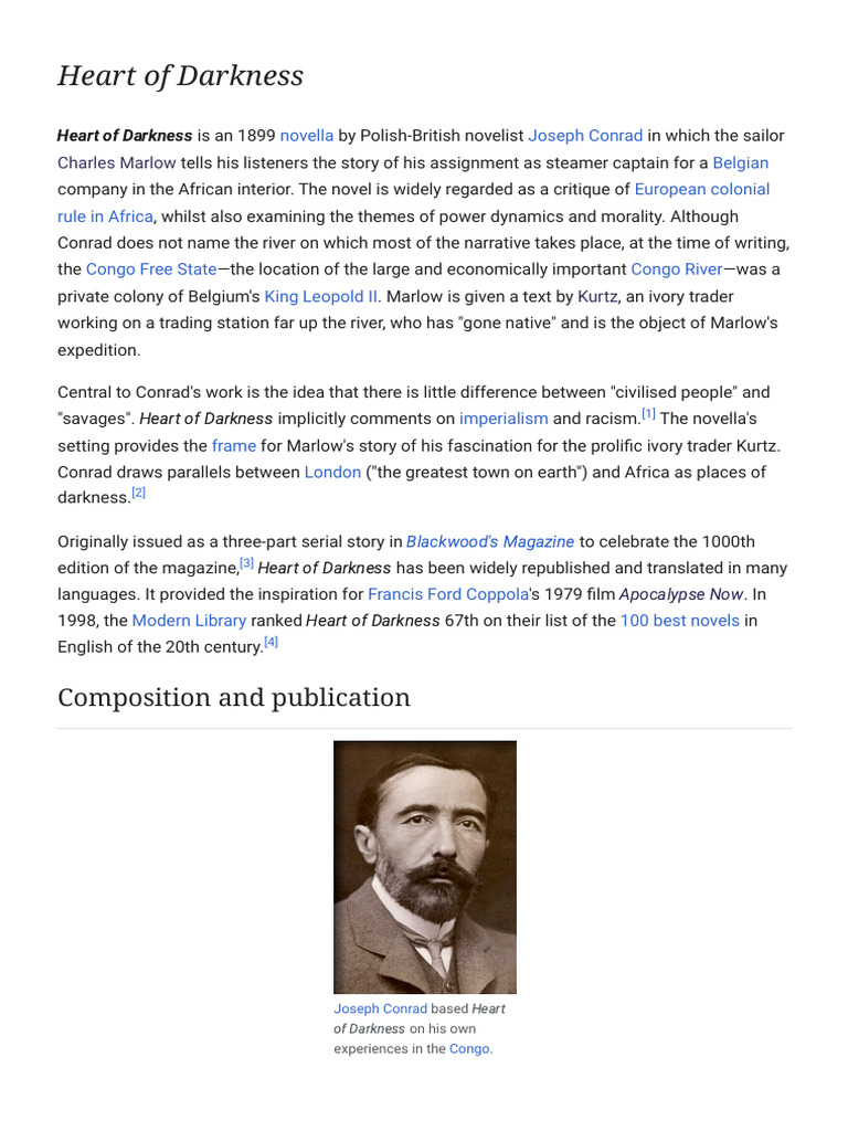 Kurtz and Colonialism in Heart of Darkness | PDF | Heart Of Darkness ...