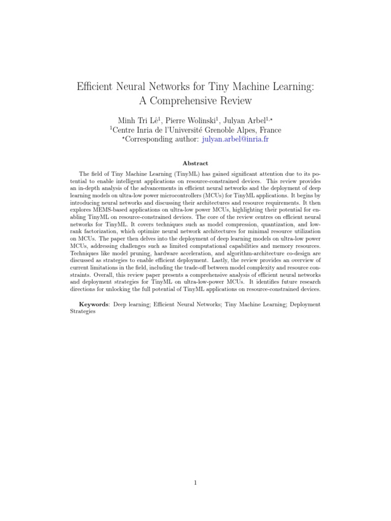 Tiny Machine Learning | PDF | Deep Learning | Artificial Intelligence