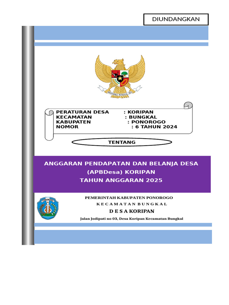 Konsideran Perdes APBDes 2025-Fix | PDF