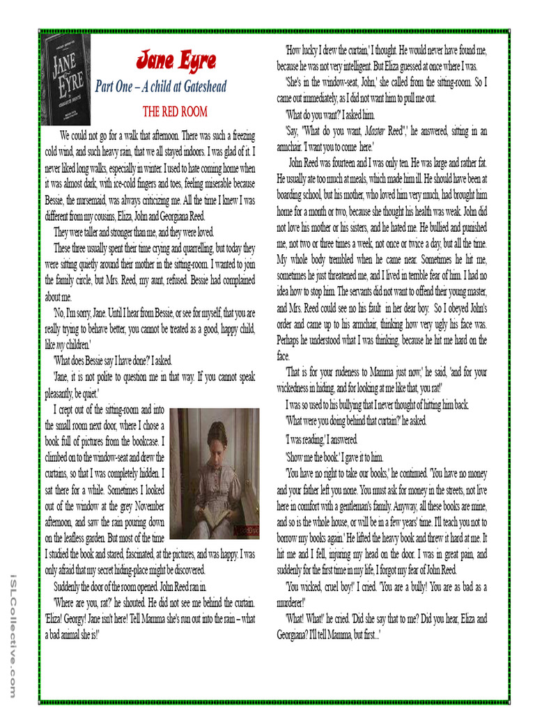 Jane Eyre (Chapter1) | PDF | Jane Eyre