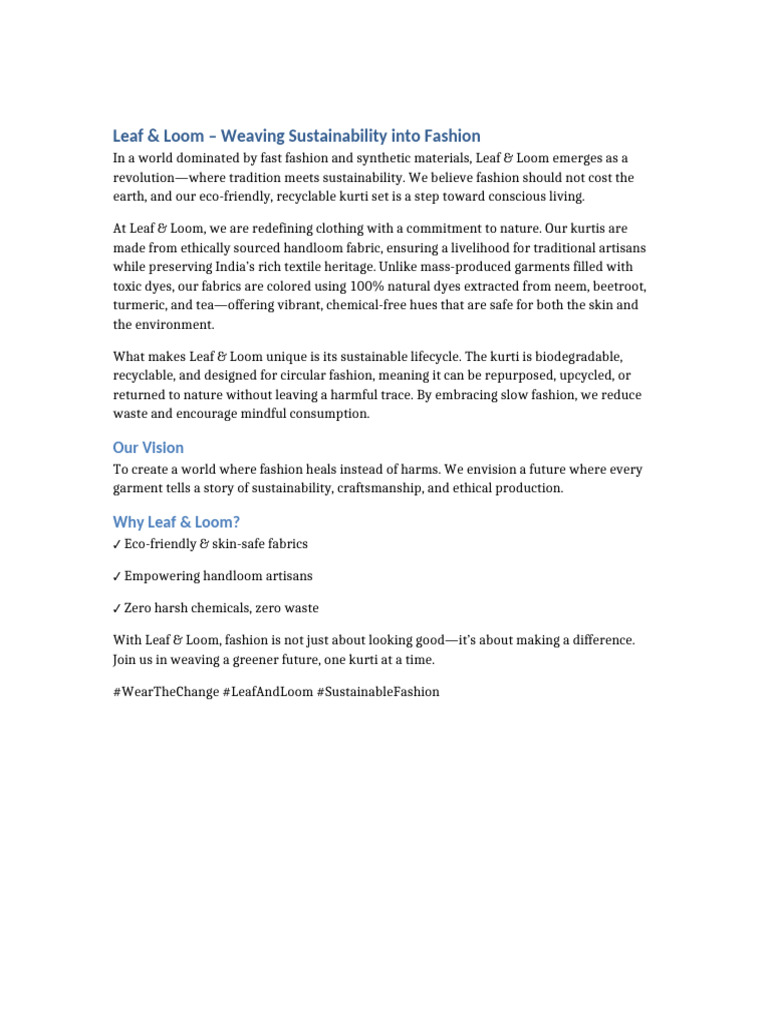 Leaf and Loom Writeup | PDF