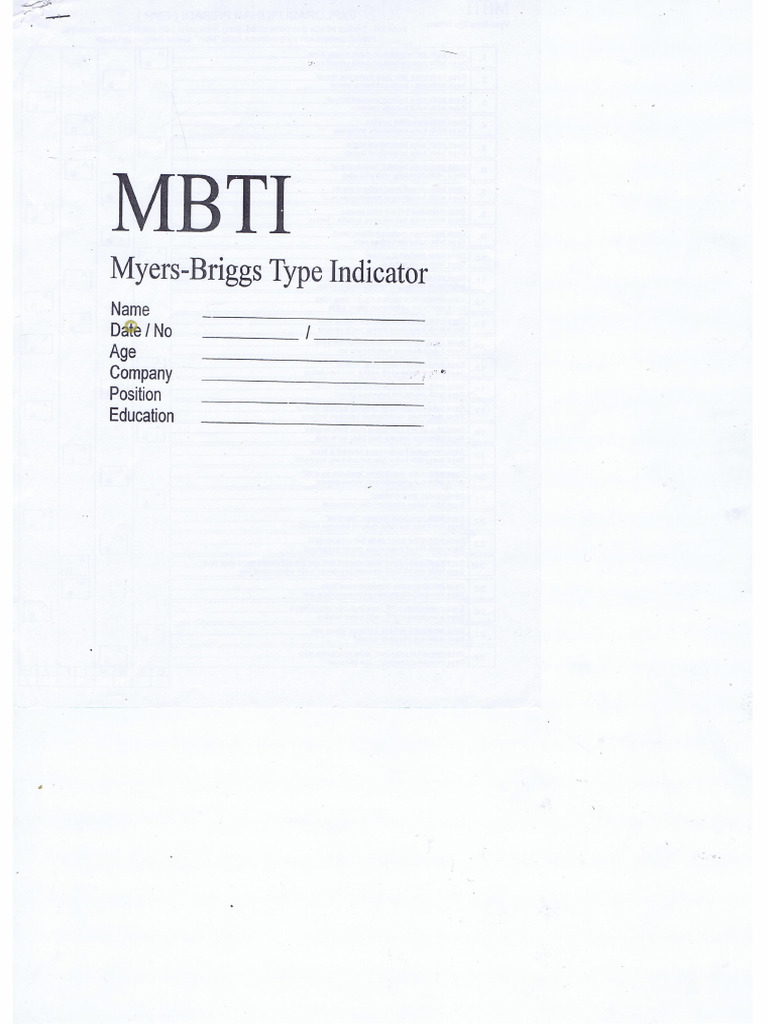 MBTI | PDF