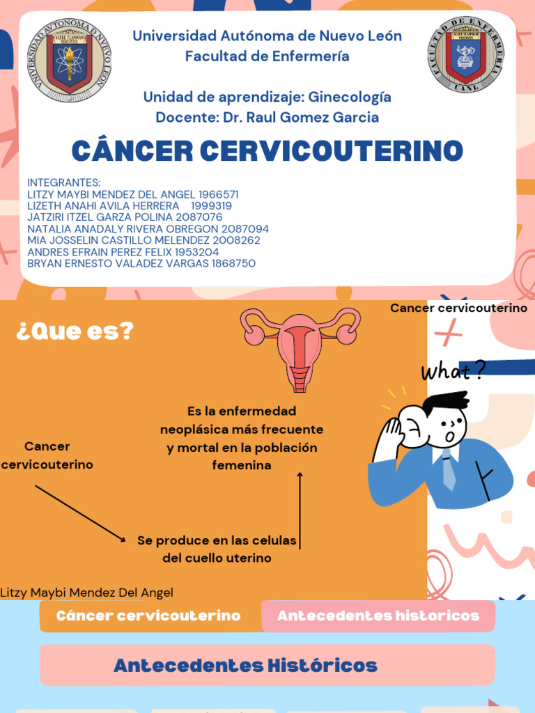 Cancer Cervicouterino - Equipo 7 - Ginecoogía | PDF | Cáncer de cuello uterino | Cáncer
