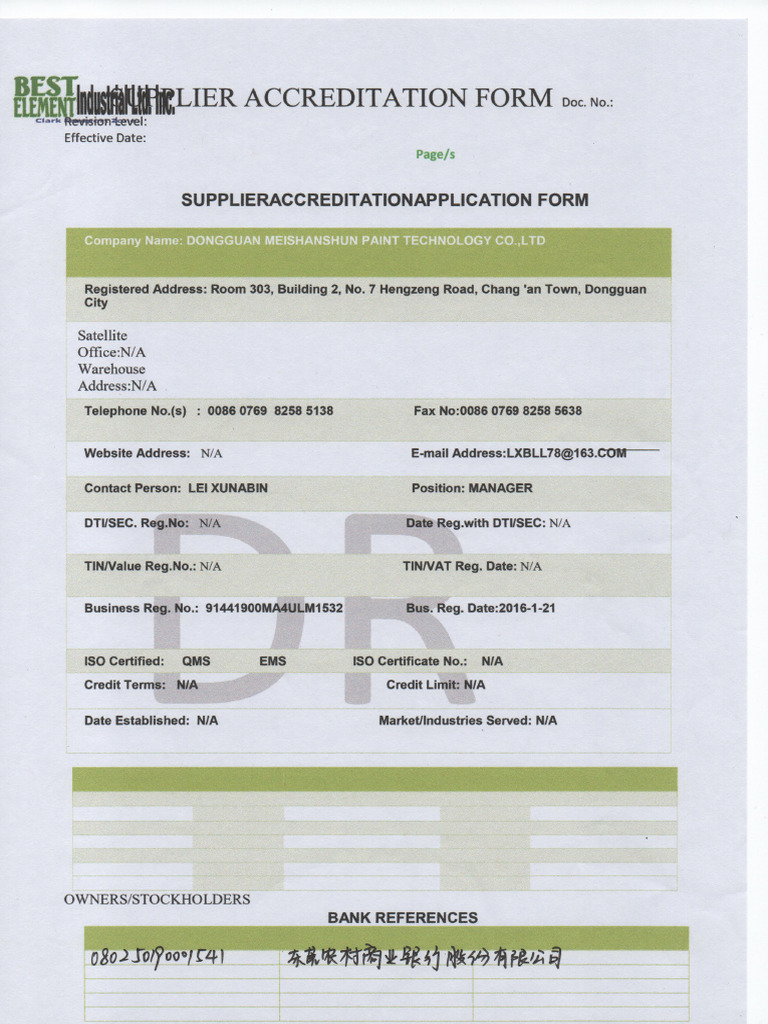 Supplier Accreditation | PDF