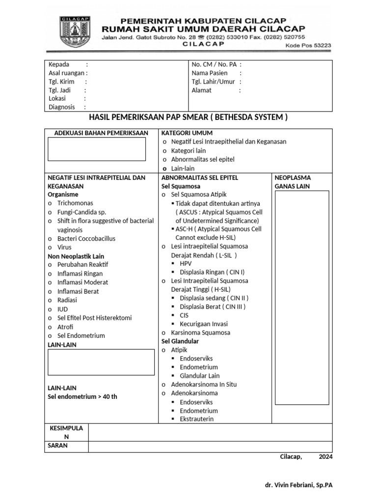 Hasil Pemeriksaan Pap Smear | PDF