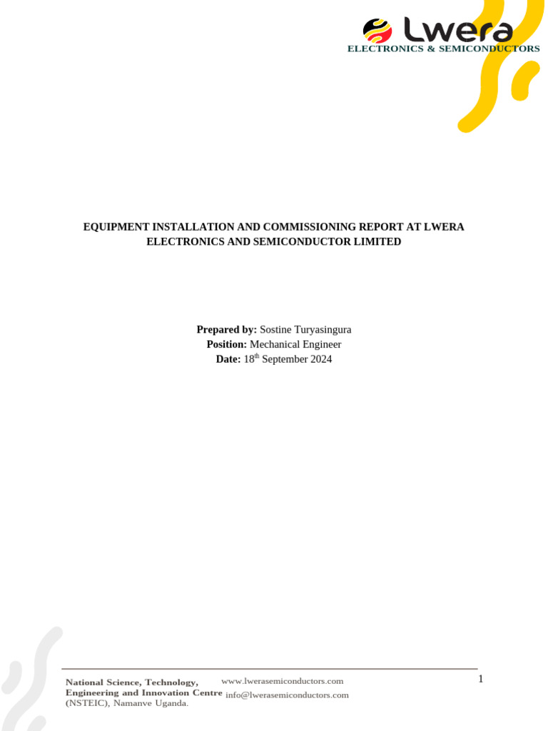 Equipment Installation Report at Lwera | PDF | Electrical Connector ...