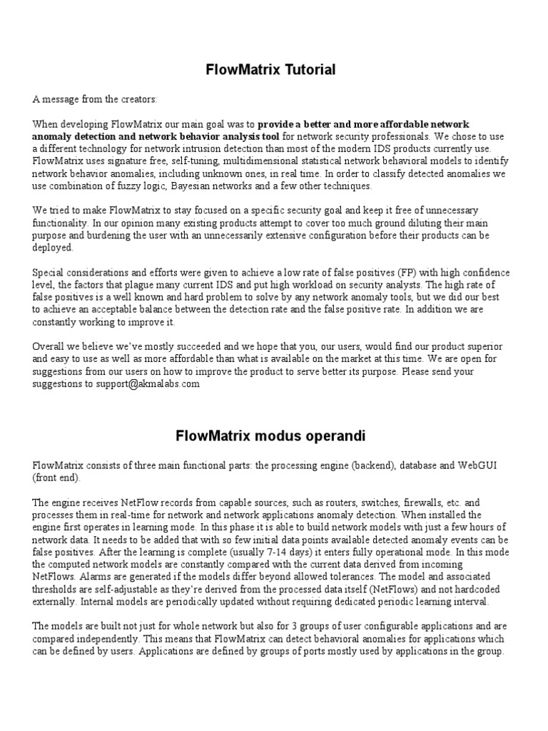 Flow Matrix Tutorial | PDF | Router (Computing) | Computer Network