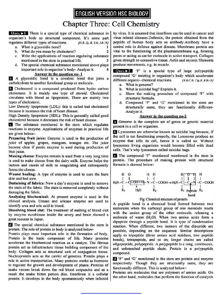 HSC Ev Biology 1st Paper 3rd Chapter Note | PDF