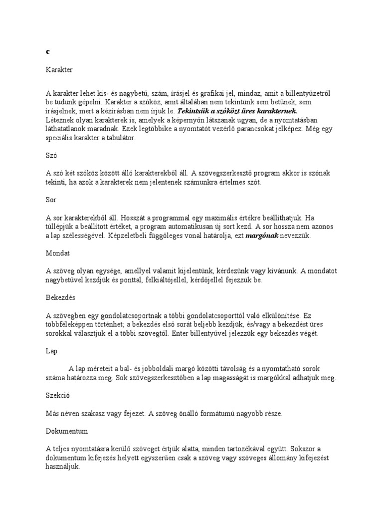 07 Egy Word Dokumentum Részei | PDF