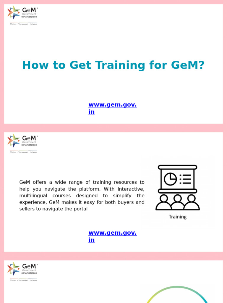 How To Get Training For GeM | PDF