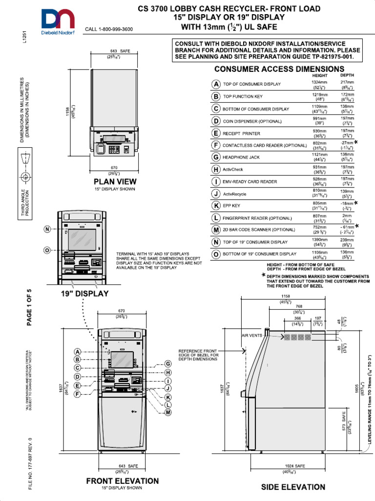 CS 3700 Lobby Cash Recycler FL UL Safe 177697r00 | PDF | Humidity ...