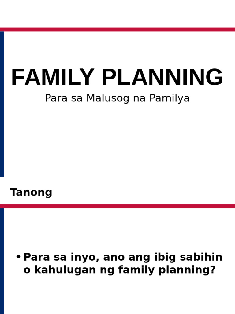 Family Planning Presentation - PHA and NDPs | PDF