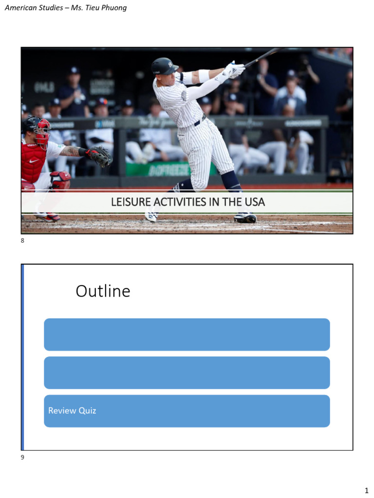 Leisure Activities in The Usa | PDF