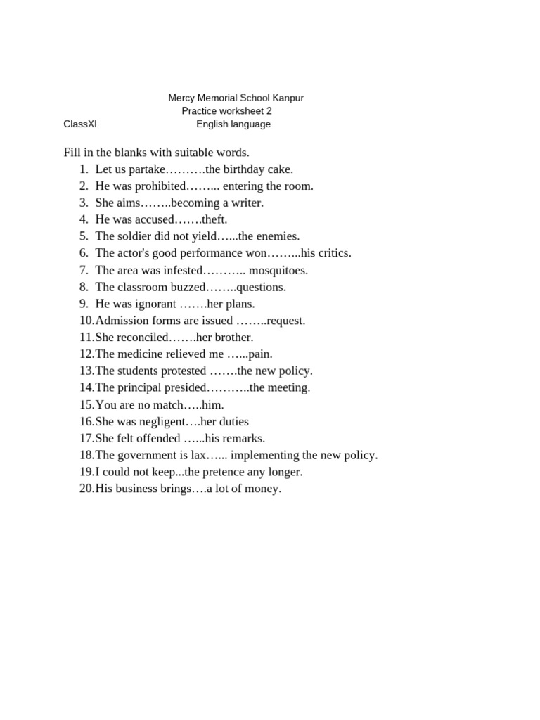Practice Worksheet 2 - 070048 | PDF