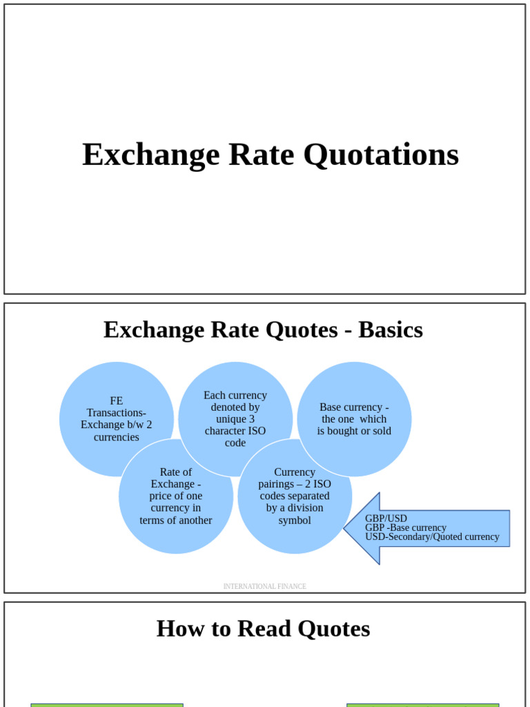 Understanding Exchange Rate Quotations | PDF | Arbitrage | Foreign ...