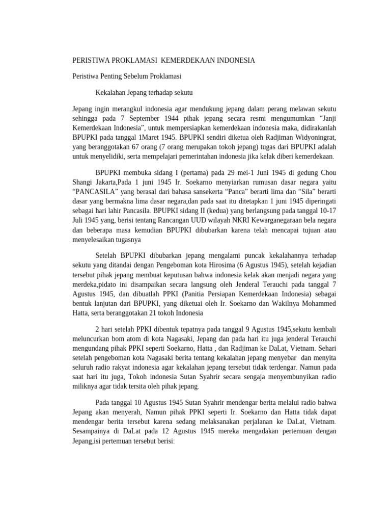 Sejarah Proklamasi Kemerdekaan Indonesia | PDF
